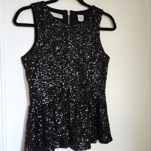 Kersh | Tops | Kersh Black Sequin Sleeveless Top | Poshmark